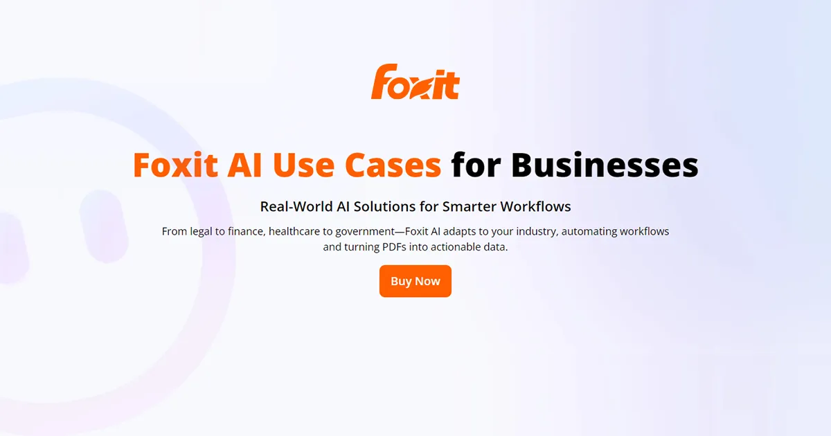 Foxit AI Use Cases by Industry | PDF Workflow Automation| Foxit AI