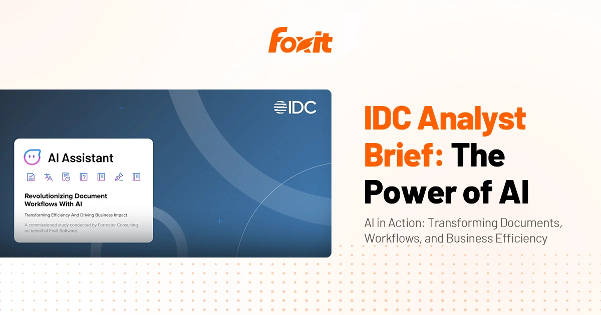IDC Analyst Brief: The Power of AI | Foxit