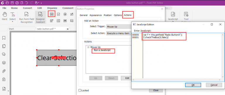 How to change the default state of radio buttons on your PDF form | Foxit