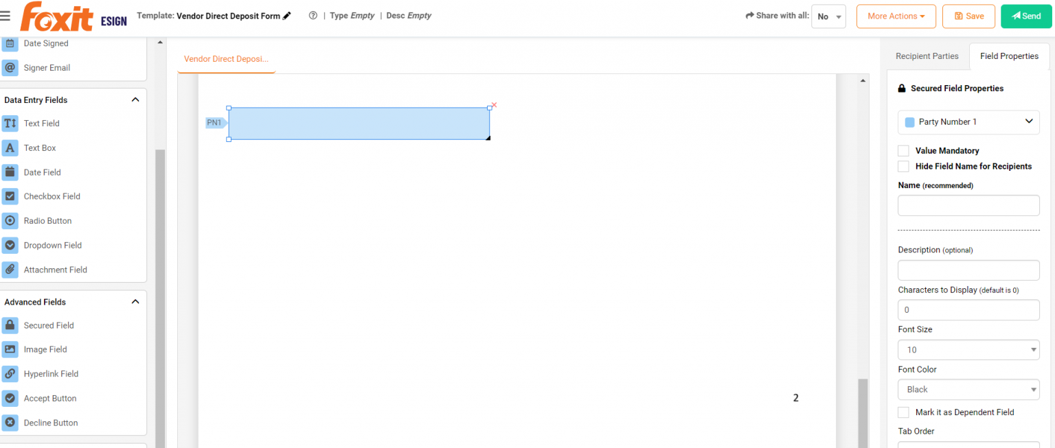 How to Use Foxit eSign Advanced Fields: Secured, Image, Hyperlink, Accept, and Decline Fields ...