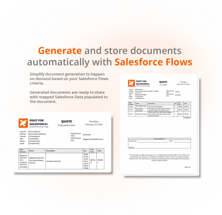 Foxit Esign For Salesforce® Create Send And Esign Within Salesforce®